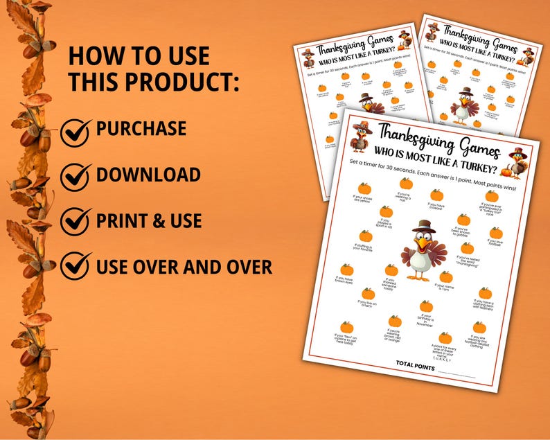 Who is Most Like a Turkey, Thanksgiving Games, Friendsgiving Game ...