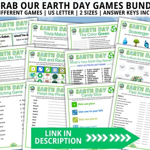 Earth Day Matching Game, Earth Day Games, Family Game Night, Games for ...