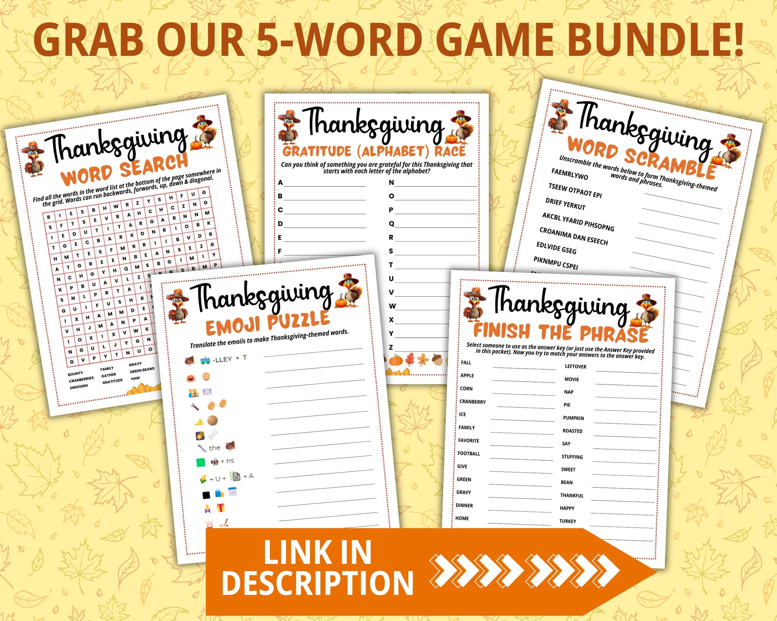 Thanksgiving Emoji Game, Thanksgiving Games, Friendsgiving Game, Emoji ...