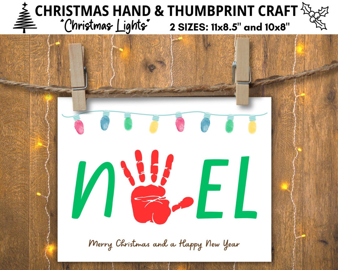 Christmas Handprint Craft, Christmas Lights Handprint Art, Winter ...