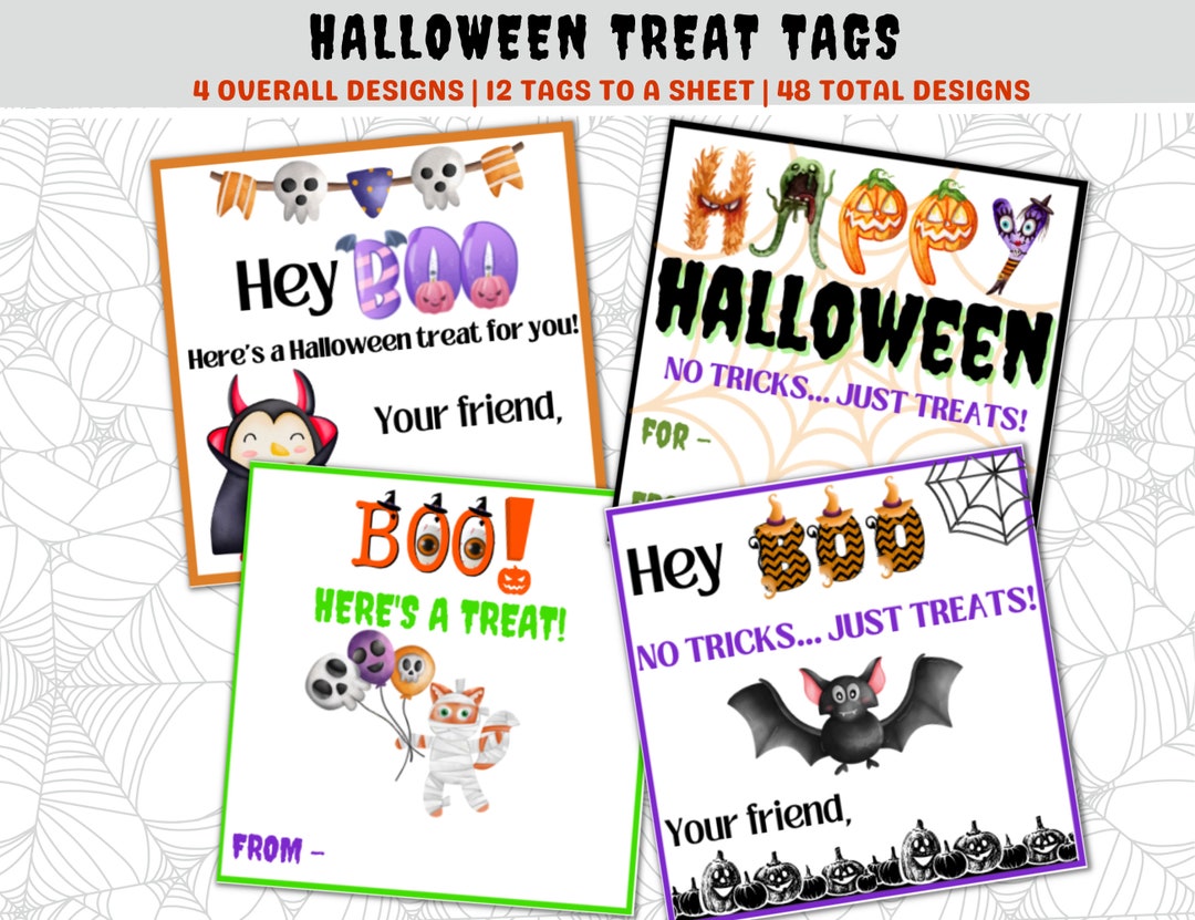 Editable & Printable HALLOWEEN Favor Bag Tags | Halloween Trick or ...