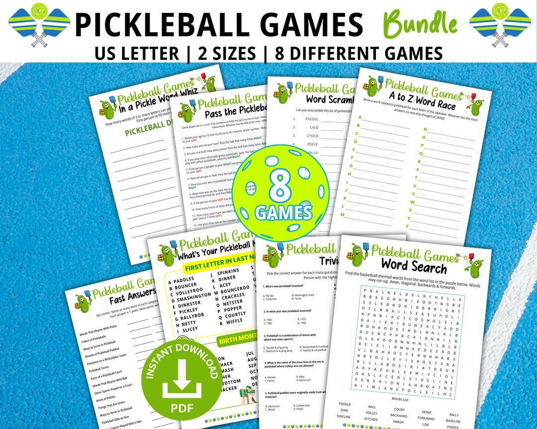 Pickleball Game Bundle, Pickleball Games, Pickleball Party, Pickleball ...