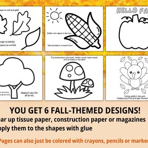 Fall Cut and Paste Craft, Torn Paper Craft, Classroom Activity, Pre ...