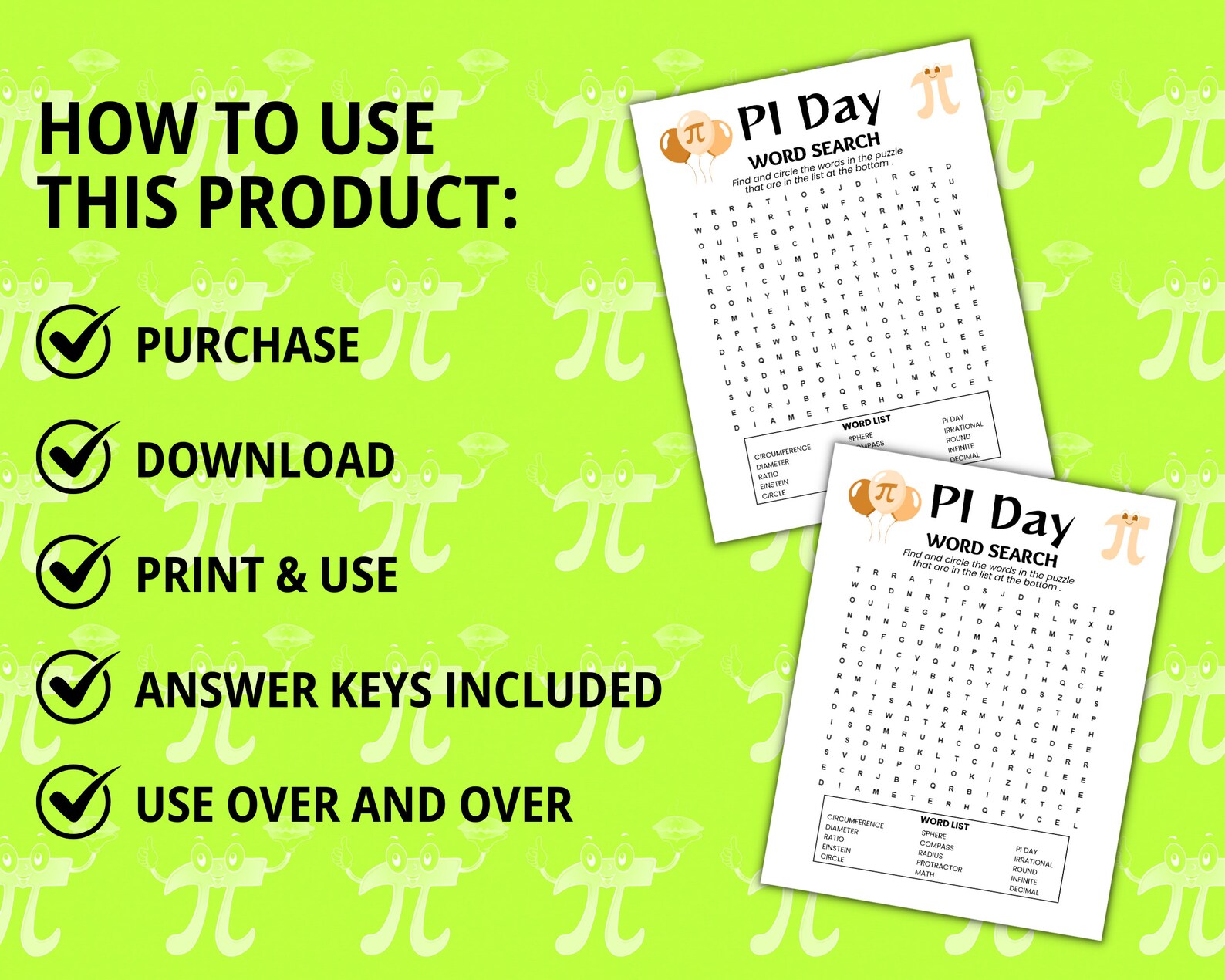 Pi Day Word Search, Pi Day Game, Pi Day Download, Math Teacher, Math Pi ...