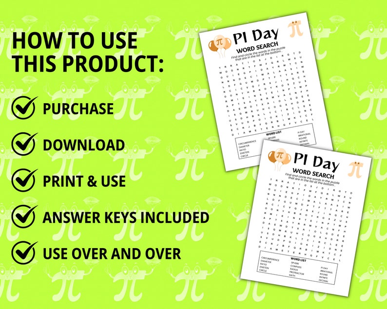 Pi Day Word Search, Pi Day Game, Pi Day Download, Math Teacher, Math Pi ...