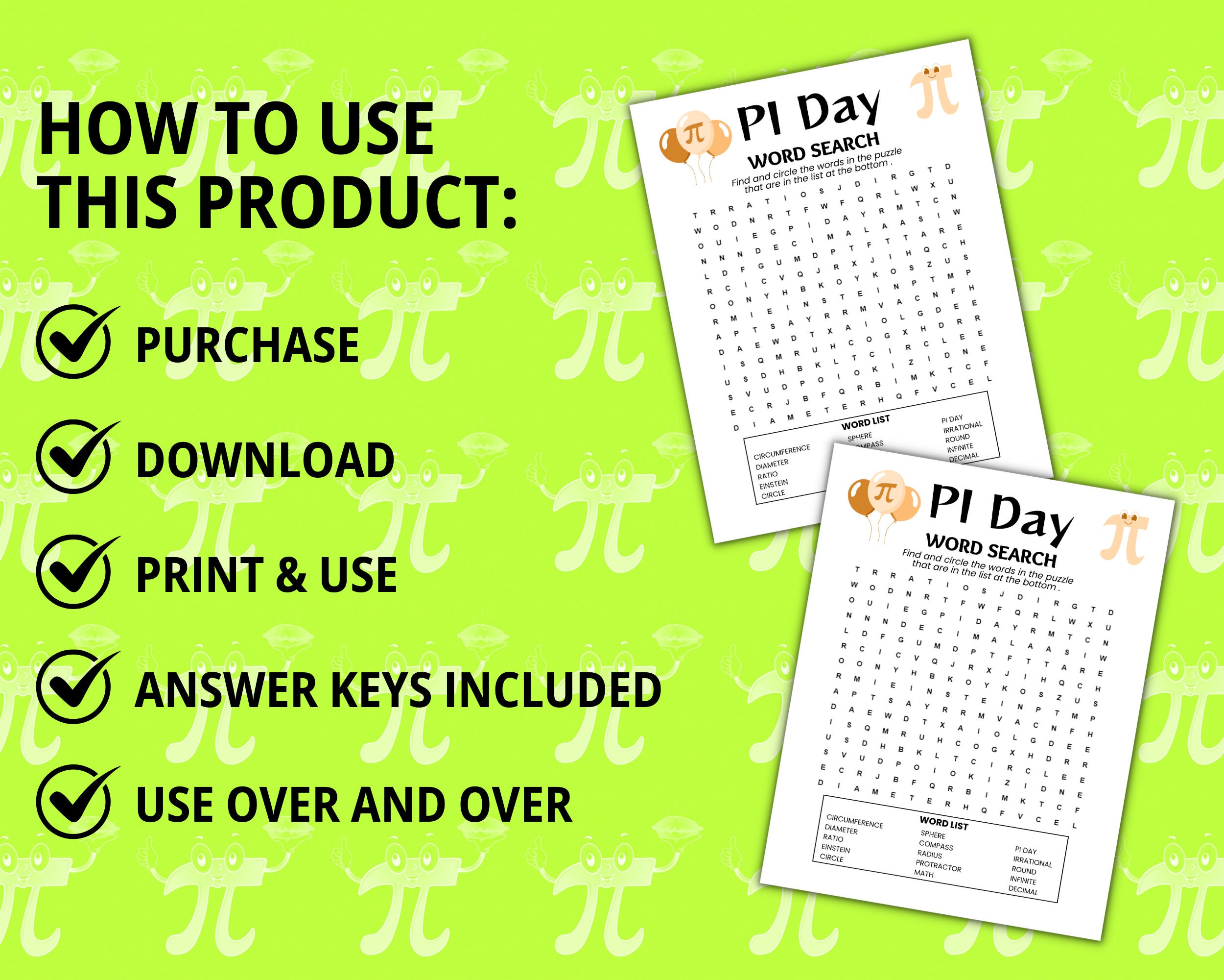 Pi Day Word Search, Pi Day Game, Pi Day Download, Math Teacher, Math Pi ...