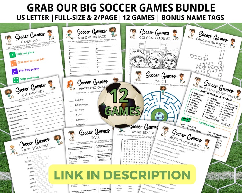 Soccer Matching Game, Soccer Games, Group Games, Soccer Birthday Party ...