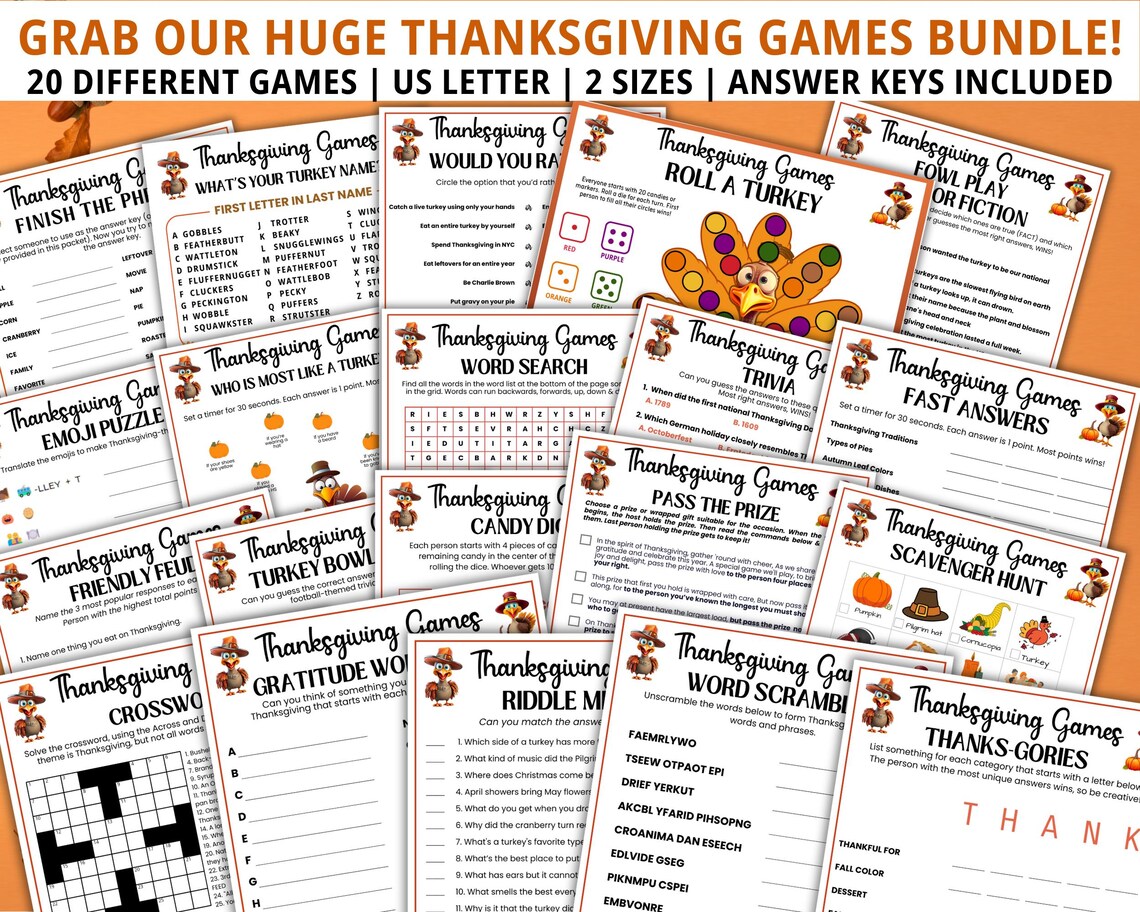 Word Scramble, Thanksgiving Edition, Thanksgiving Game, Friendsgiving ...