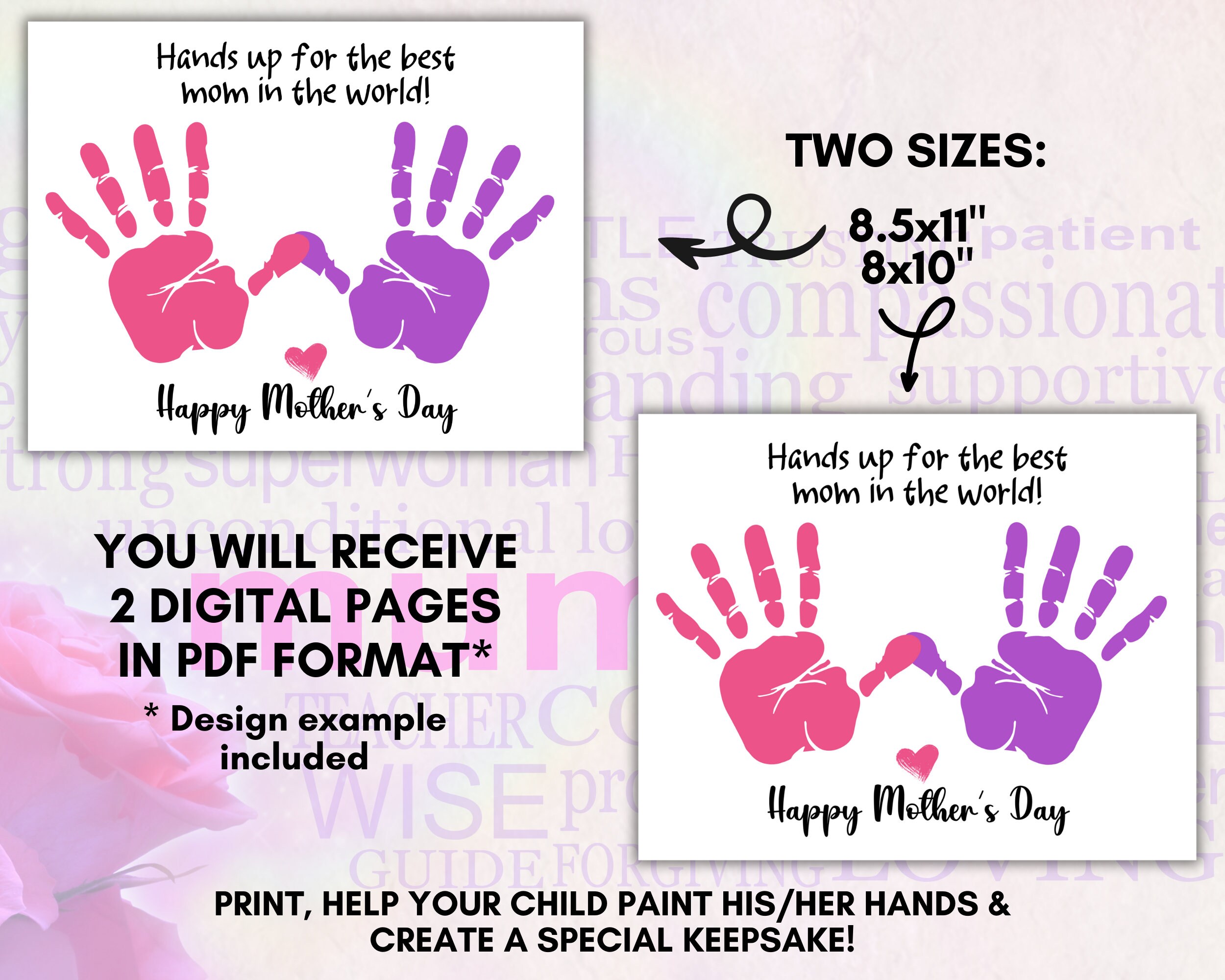 Mother's Day Handprint Craft, Best Mom, Handprint Art, Handprint Sign ...