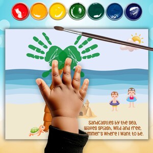 Summer Handprint Craft, Beach Handprint Craft, Summer Handprint Art ...