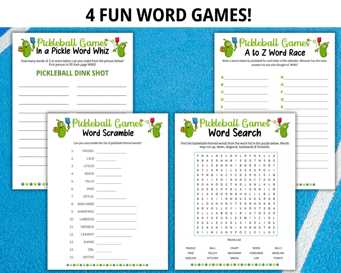 Pickleball Game Bundle, Pickleball Games, Pickleball Party, Pickleball ...