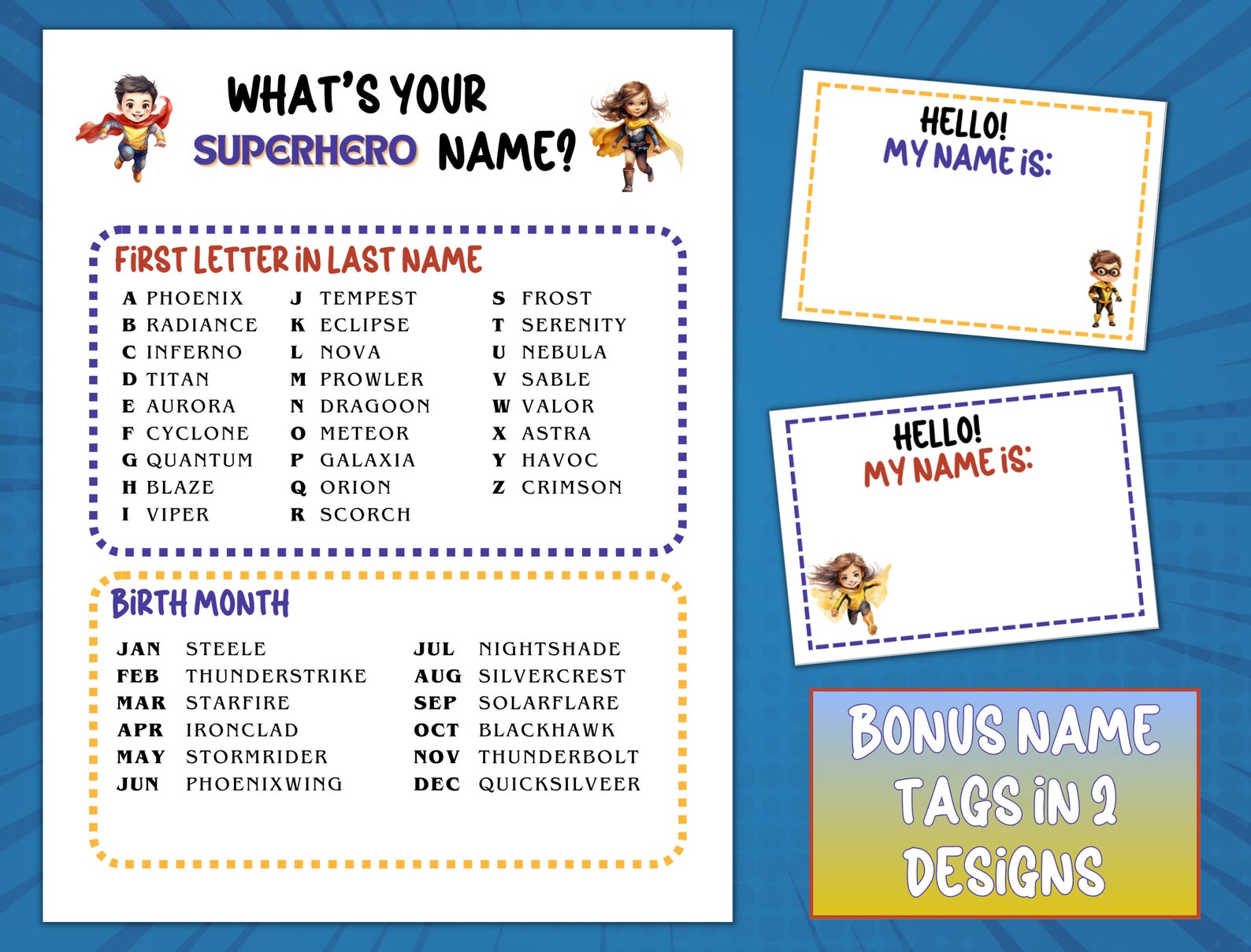 What's Your Superhero Name, Halloween Name Game, Whats Your Name ...