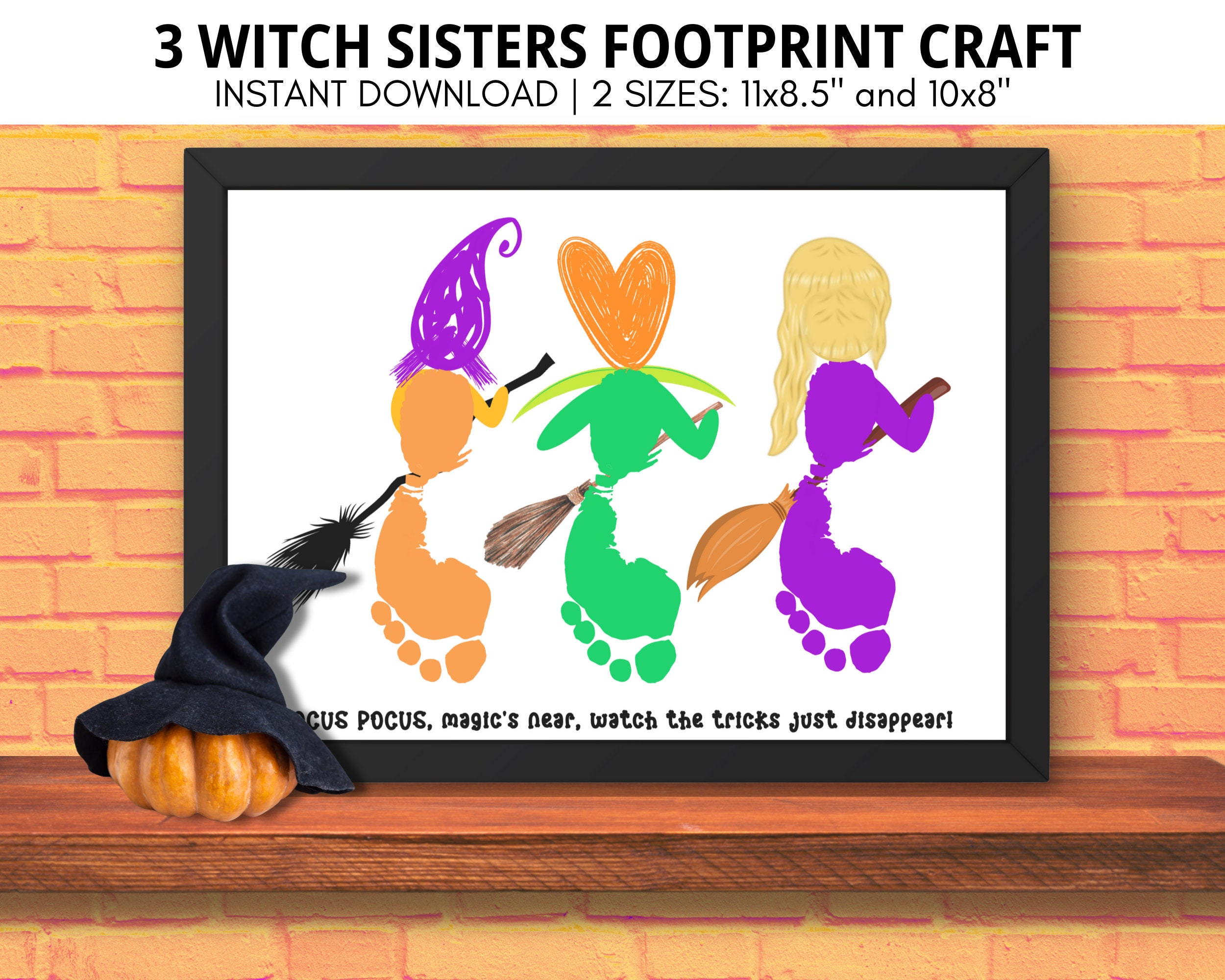 Halloween Footprint Craft, Witch Footprint, Fall Handprint Craft, Fall ...