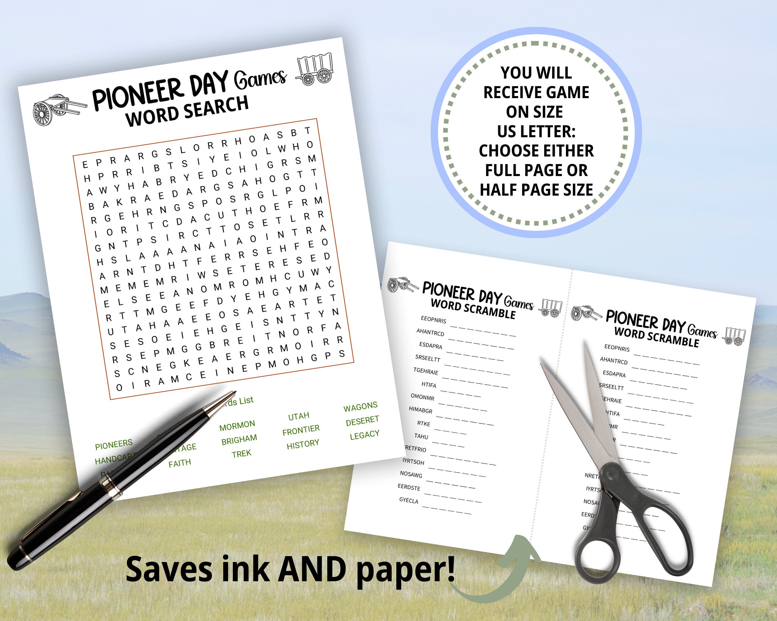 Pioneer Day Word Games, Pioneer Games, Group Games, Word Search ...