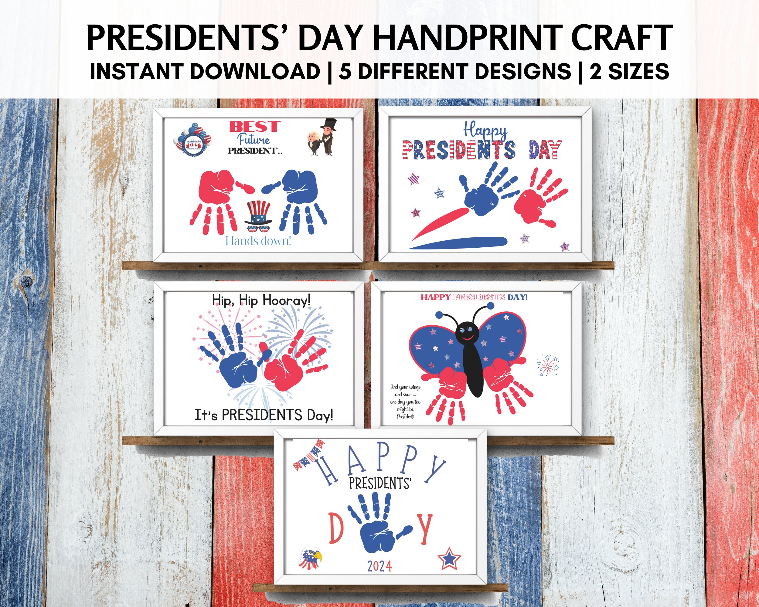 Presidents Day Handprint Craft, Patriotic Handprint Art, Handprint Sign ...