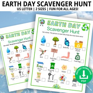 Earth Day Scavenger Hunt, Earth Day Games, Kid Scavenger Hunt, Family ...