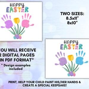 Easter Flowers Handprint Craft, Easter Handprint Art, Handprint Sign ...
