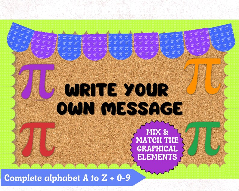Pi Day Bulletin Board Kit, Classroom Decor, Printable March Bulletin ...