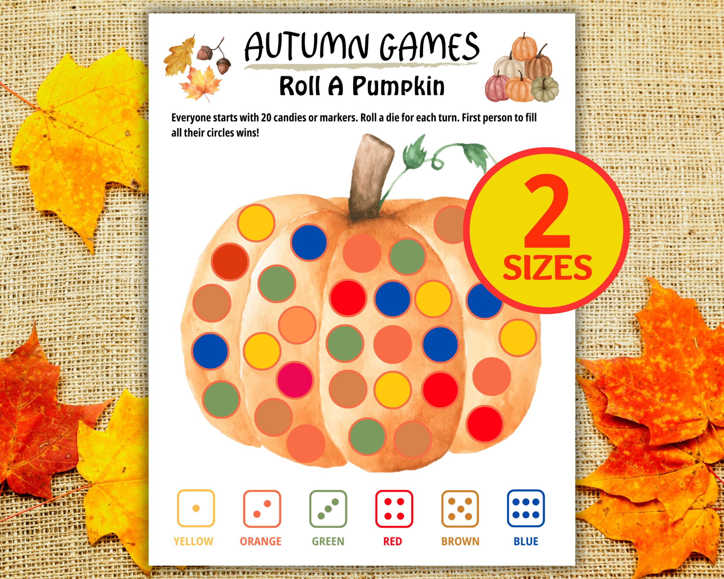 Roll a Pumpkin, Dice Game, Fall Games, Autumn Party Games, Family Game ...