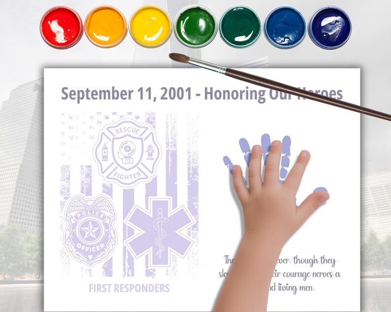 Patriot Day Handprint Craft, Handprint Art, Handprint Sign, Handprint ...