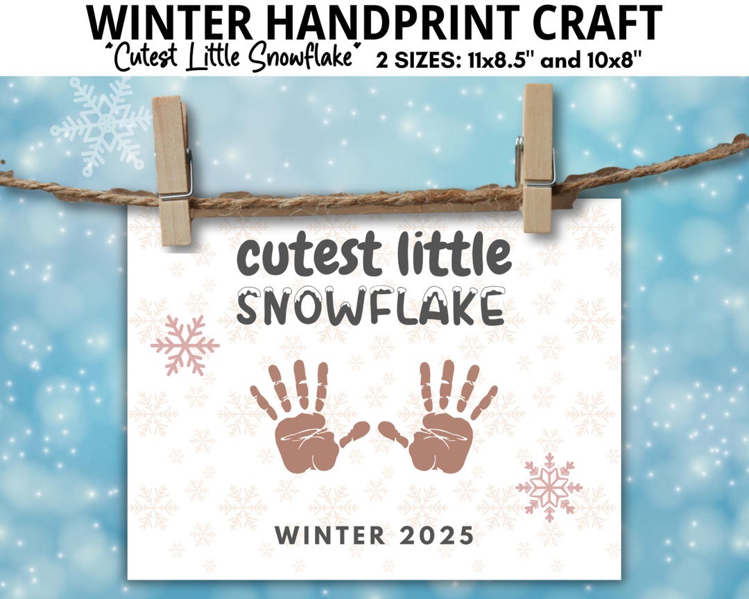 Winter Handprint Craft, Cutest Little Snowflake, Handprint Art, Winter ...