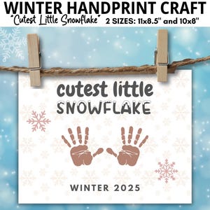 Winter Handprint Craft, Cutest Little Snowflake, Handprint Art, Winter ...