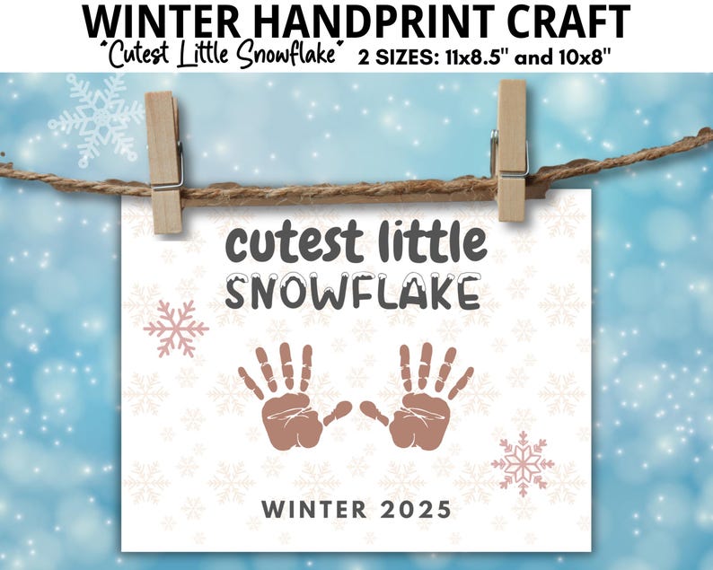 Winter Handprint Craft, Cutest Little Snowflake, Handprint Art, Winter ...