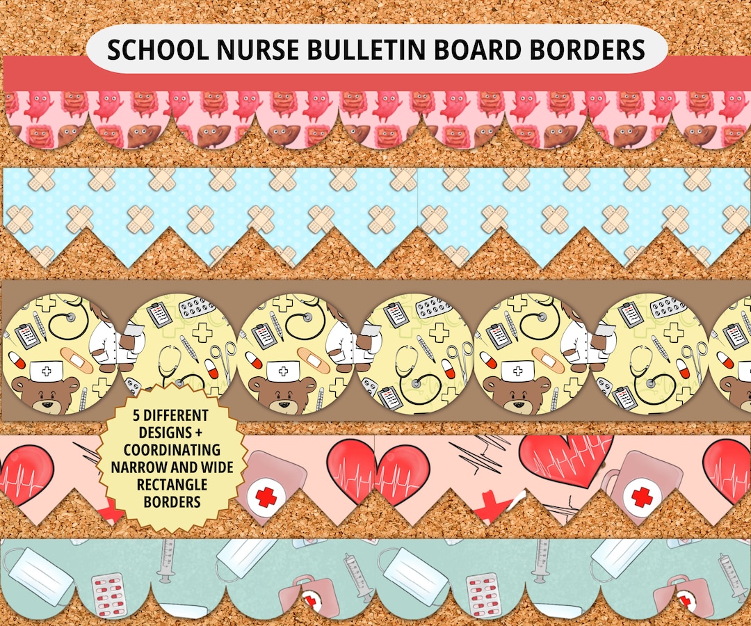 School Nurse Bulletin Board Kit, School Nurse Office Decor, Bulletin ...