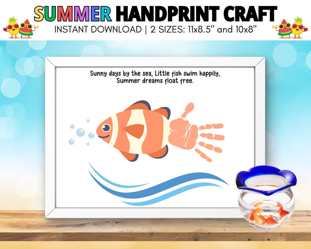 Summer Handprint Craft, Clownfish Handprint Craft, Summer Handprint Art ...