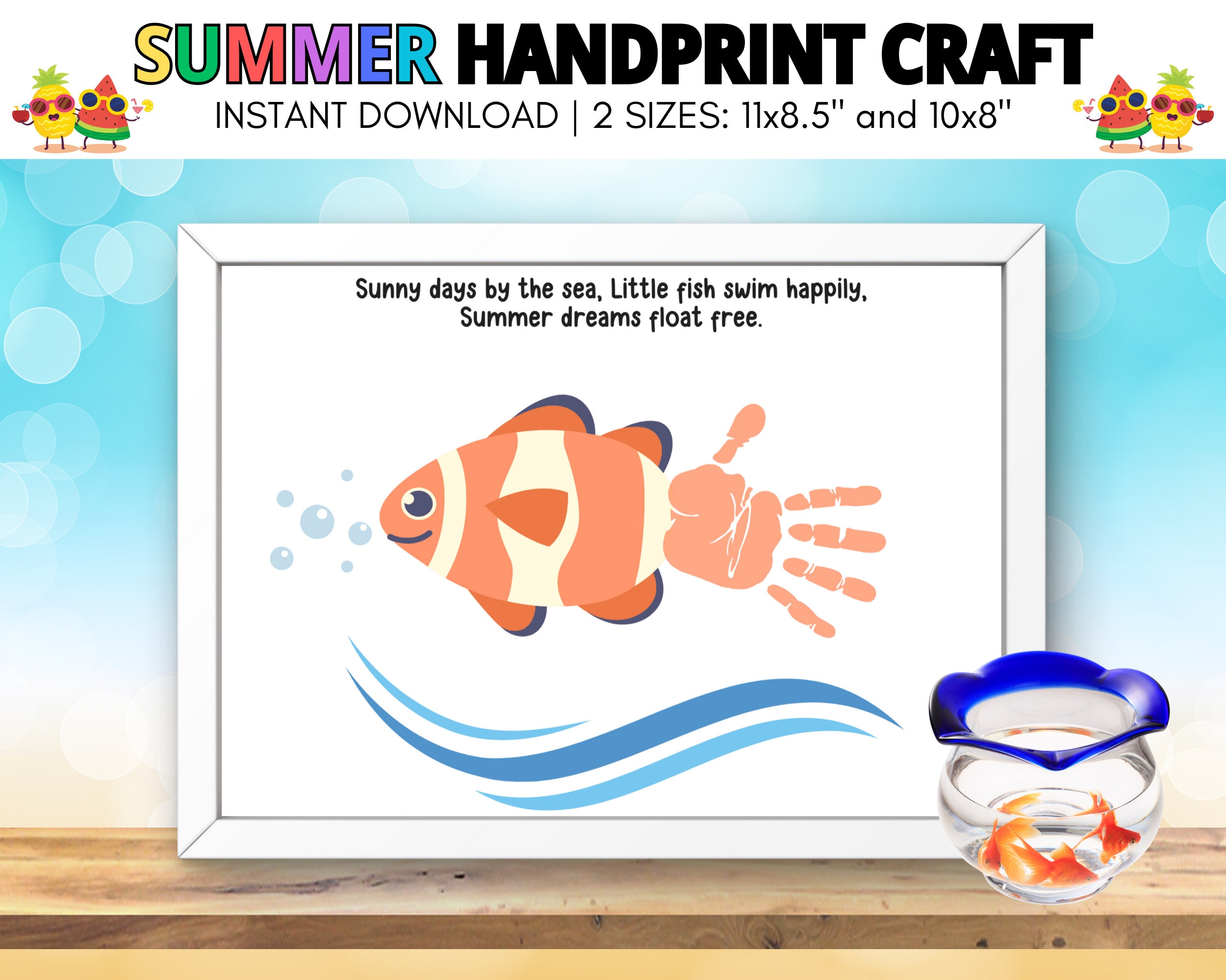 Summer Handprint Craft, Clownfish Handprint Craft, Summer Handprint Art ...