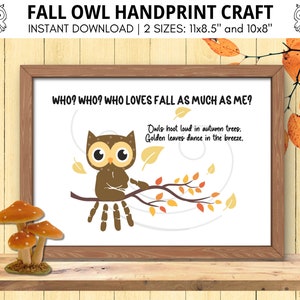 Owl Handprint Craft, Fall Handprint Craft, Fall Handprint Art ...