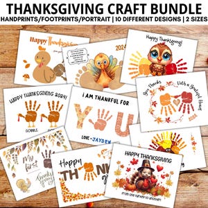 Thanksgiving Handprint Craft, BUNDLE, Fall Handprint Craft, Handprint ...