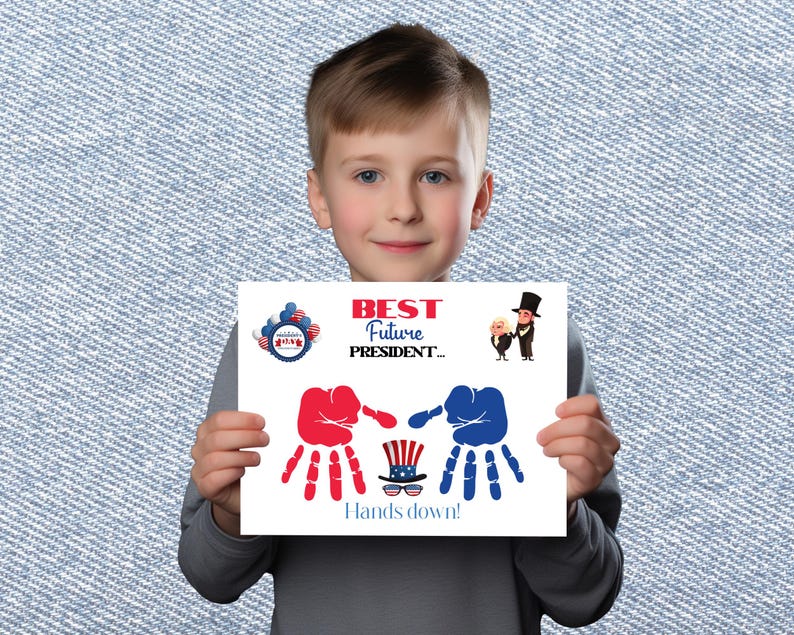 Presidents Day Handprint Craft, Patriotic Handprint Art, Handprint Sign ...