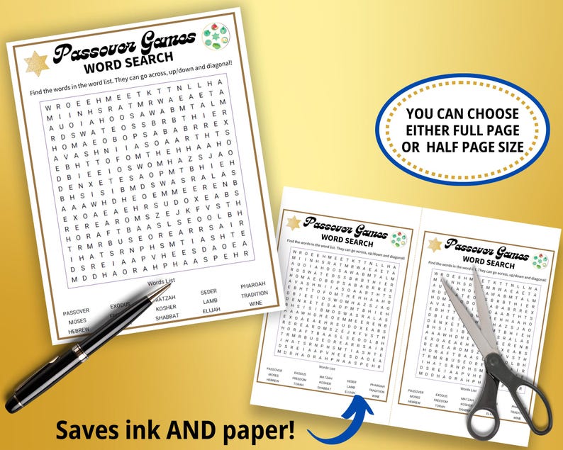 Passover Word Search, Passover Games, Jewish Games, Passover Holiday ...