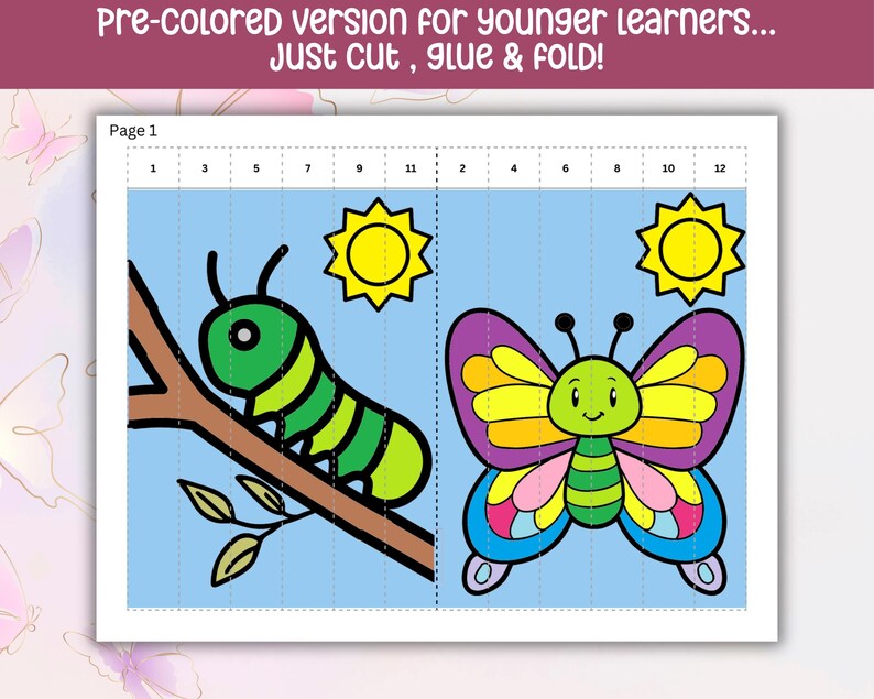 Butterfly Life Cycle Agamograph, Cut and Paste Craft, Agamograph Art ...