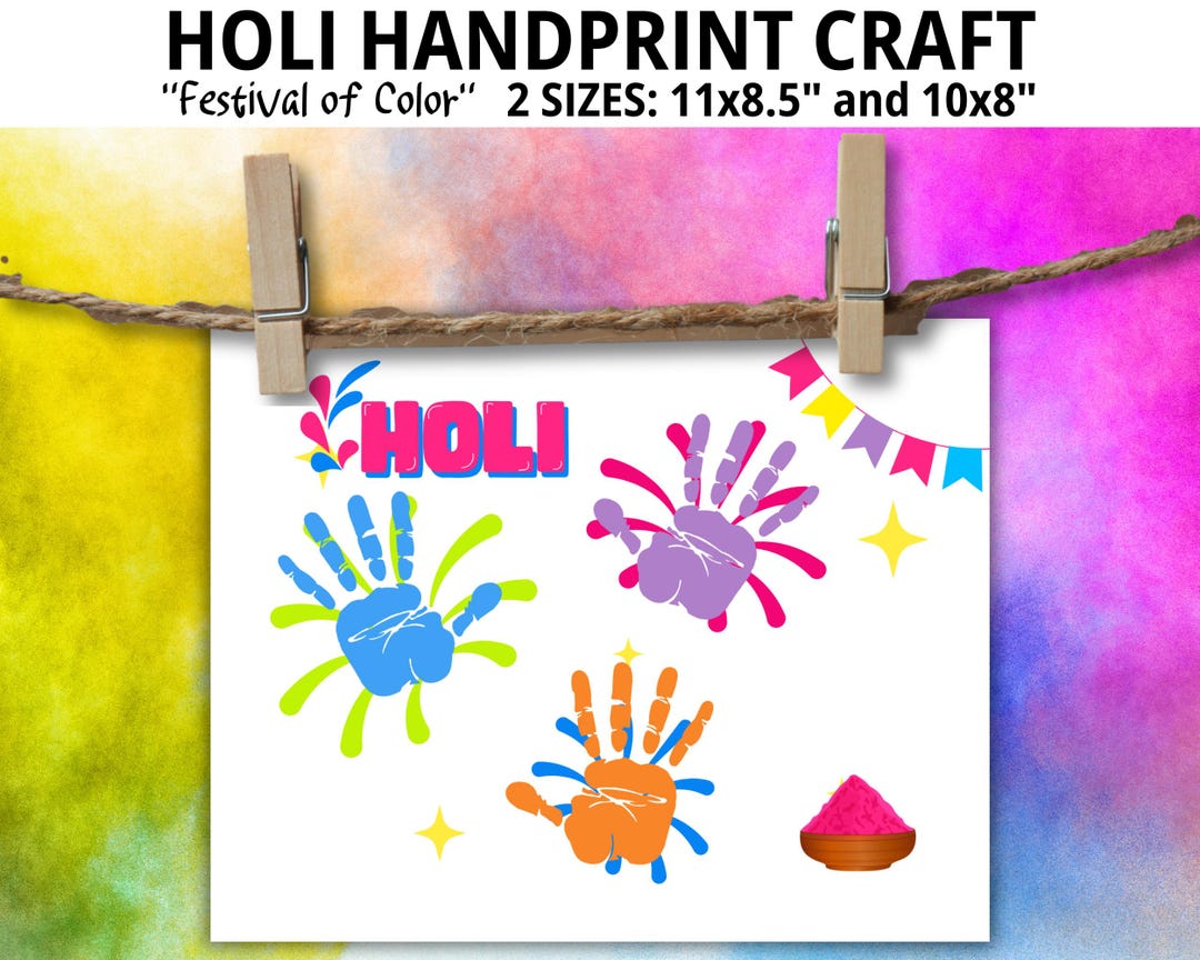 Holi Handprint Craft, Festival of Color, Handprint Art, Handprint Sign ...