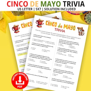 Cinco De Mayo Trivia, Cinco De Mayo Games, Family Game Night, Fiesta ...