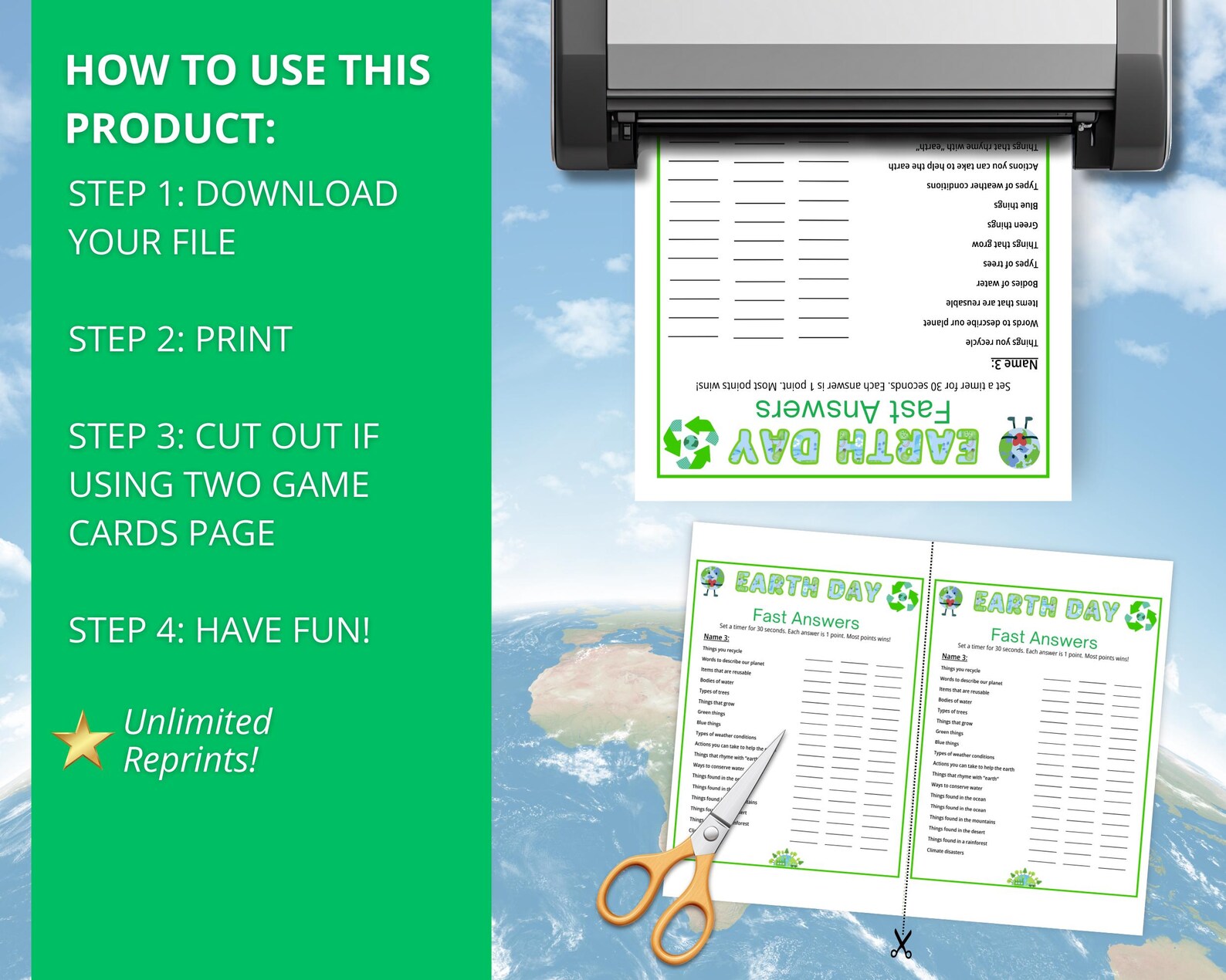 Earth Day Fast Answers Game, Earth Day Game, Earth Day Trivia, Earth ...