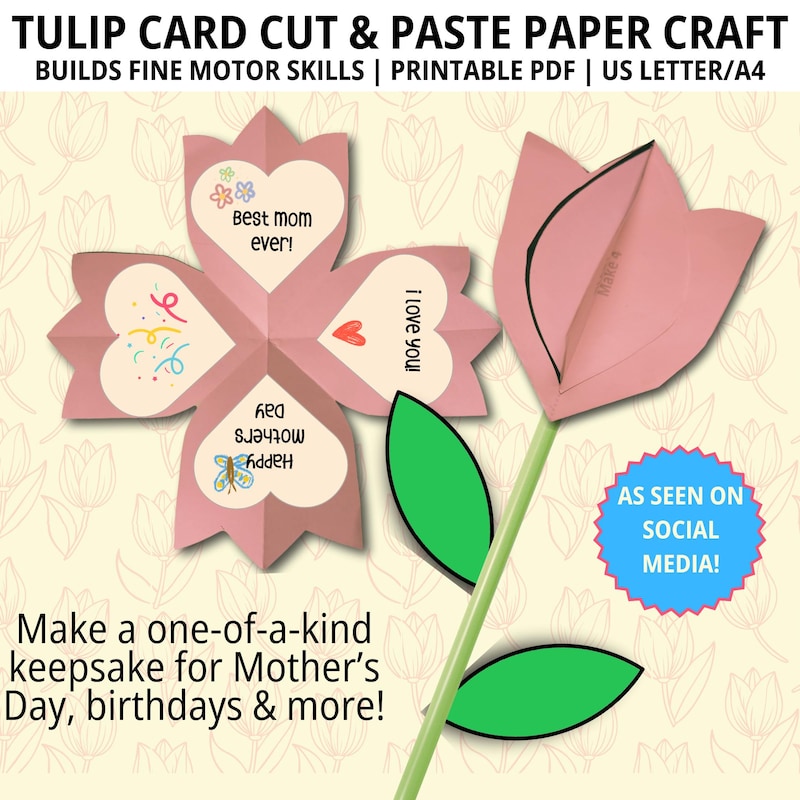 Tulip Mothers Day Card - Etsy UK