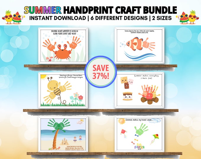 Summer Handprint Craft, Bundle, Handprint Craft, Summer Handprint Art ...
