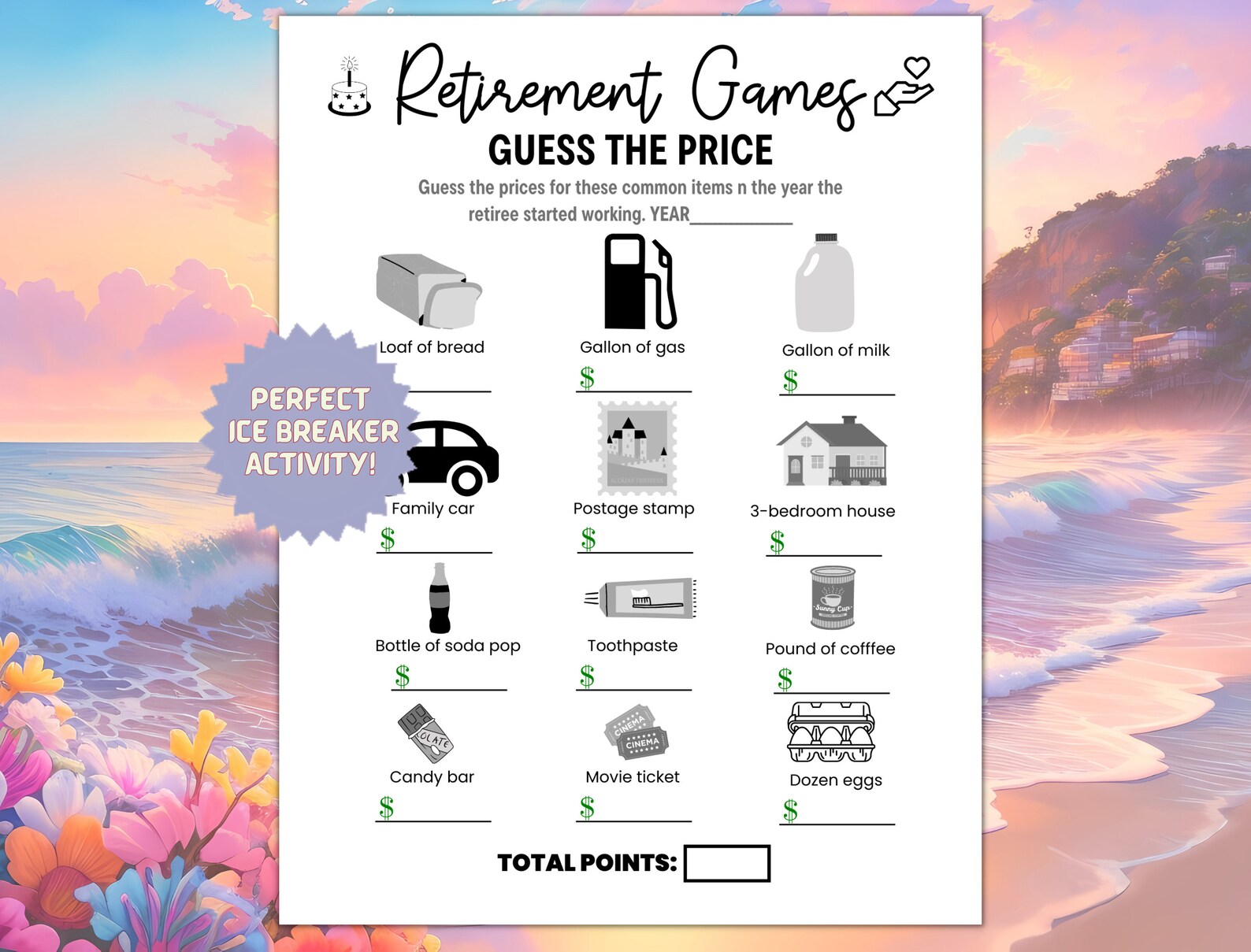 Guess the Price Game to Celebrate a Happy Retirement, Retirement Game ...
