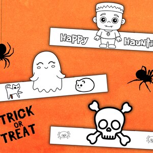 Halloween Paper Crowns, Halloween Coloring Craft, Halloween Party ...