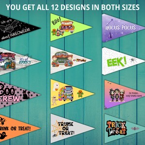 Halloween Pennant Flags, Triangle Flag, Halloween Flag, Trunk or Treat ...