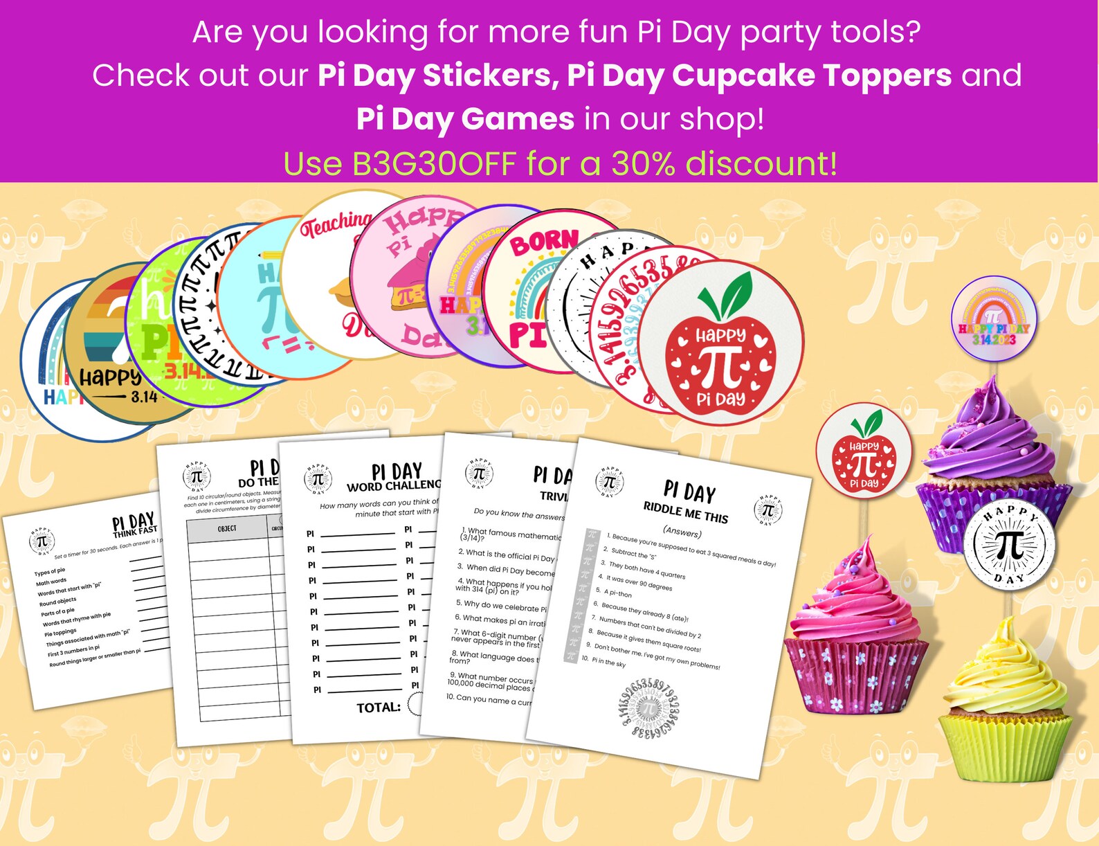 Printable Math Banner, Classroom Activities, Pi Day Banner, Spring ...