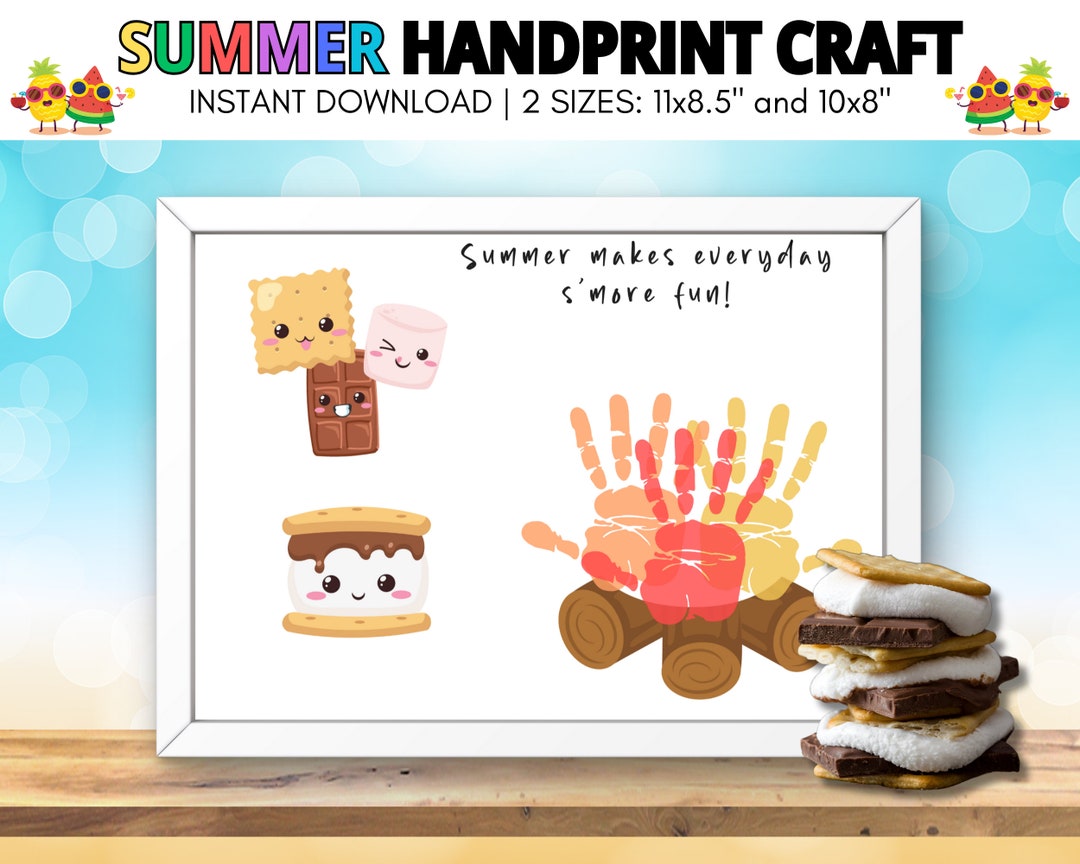 Summer Handprint Craft, S'mores Handprint Craft, Summer Handprint Art ...