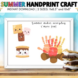 Summer Handprint Craft, S'mores Handprint Craft, Summer Handprint Art ...