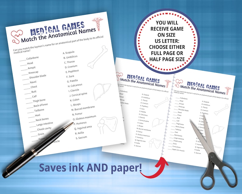 Anatomy Terms Matching Game, Medical Trivia, Health Trivia, Medical ...