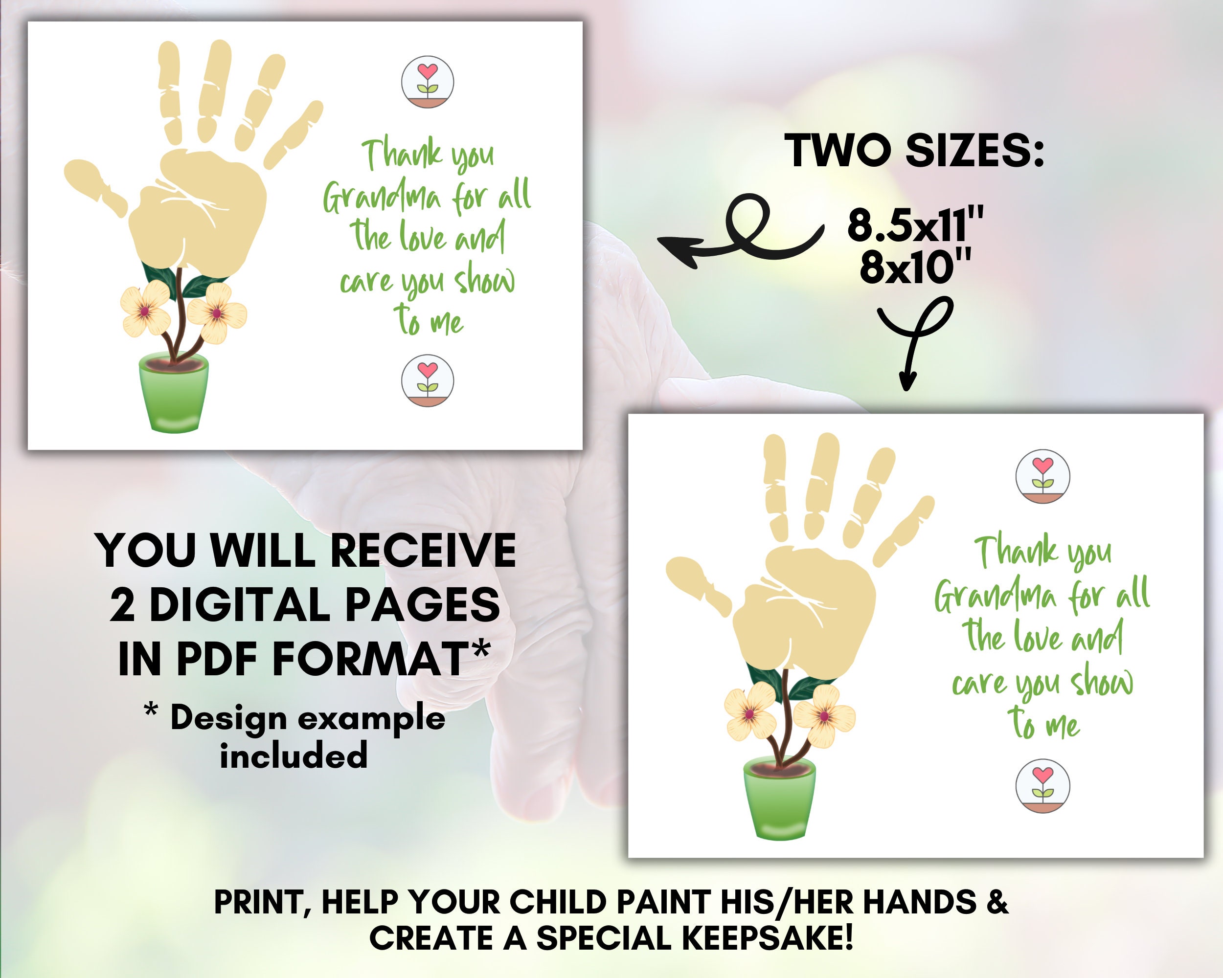 Grandma Handprint Craft Bundle, Grandma Love, Mothers Day Handprint Art ...