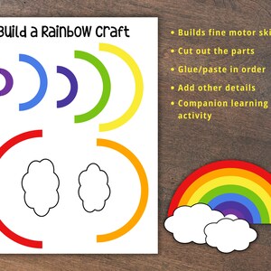 Build a Rainbow Craft, Cut and Paste Printable, Paper Craft for Kids ...