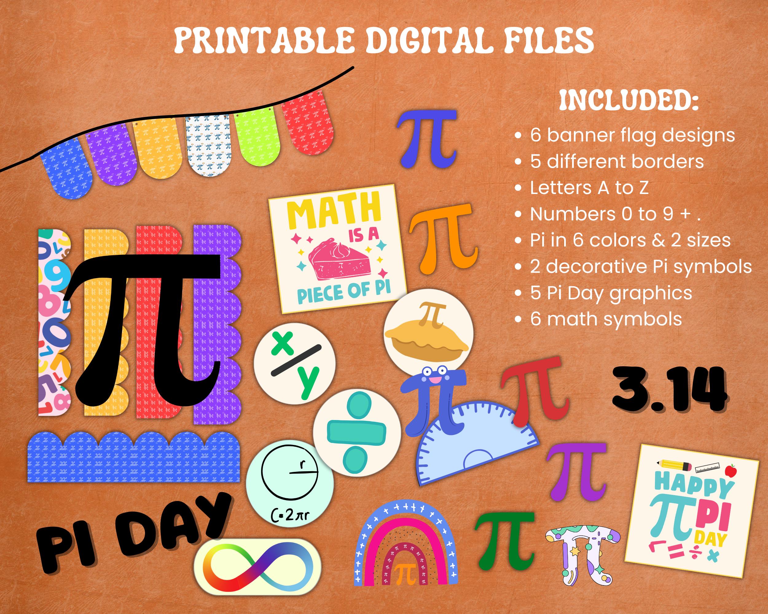 Pi Day Bulletin Board Kit, Classroom Decor, Printable March Bulletin ...